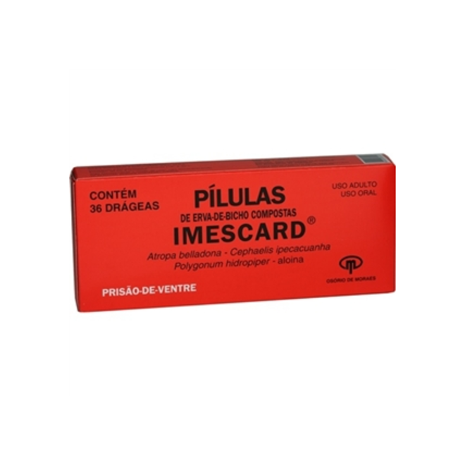 Pílulas Imescard 36 Drágeas - PILULAS IMESCARD 36CPR - OSORIO DE MORAES