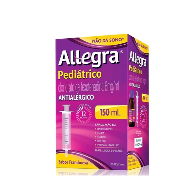 Allegra Xarope Pediátrico Sabor Framboesa 150mL - ALLEGRA PEDIÁTRICO ...