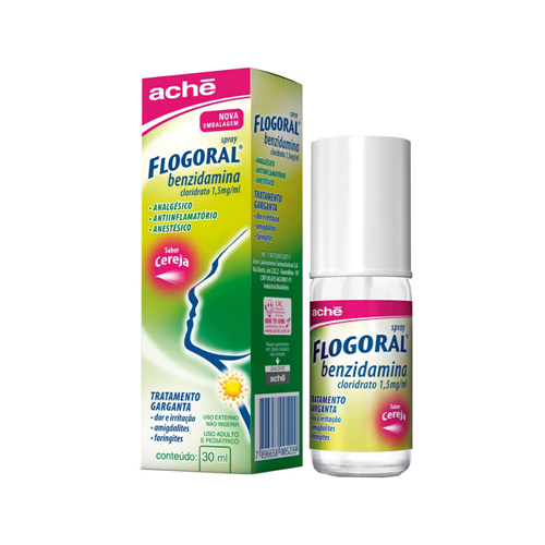 Flogoral Spray Sabor Cereja 30mL - FLOGORAL SPRAY FR 30ML SB CEREJA - ACHE