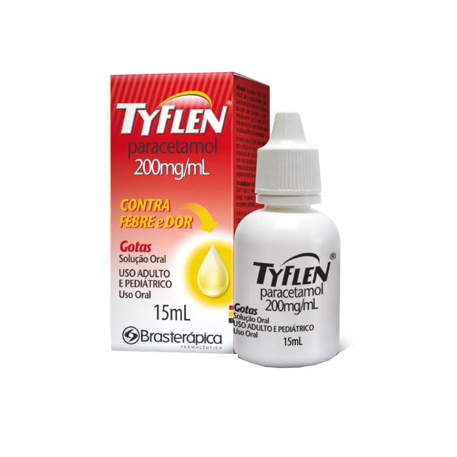 Tyflen Paracetamol 200mg 15ml - TYFLEN GTS 15ML - BRASTERAPICA