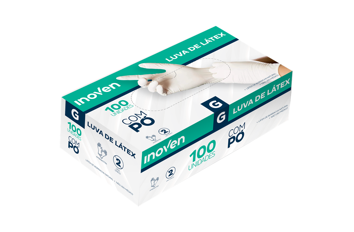 LUVAS DE LATEX INOVEN COM PO TAM G C/ 100UN - LUVAS DE LATEX INOVEN COM ...