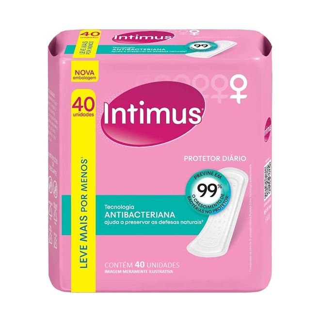 ABSORVENTE INTIMUS PROTETOR DIARIO ANTI BACTERIANA 40UN - ABS INTIMUS ...