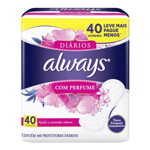 ABS ALWAYS PROTECAO DIARIA C/ PERFUME S/ABAS 40UN - ABS ALWAYS DIARIOS ...