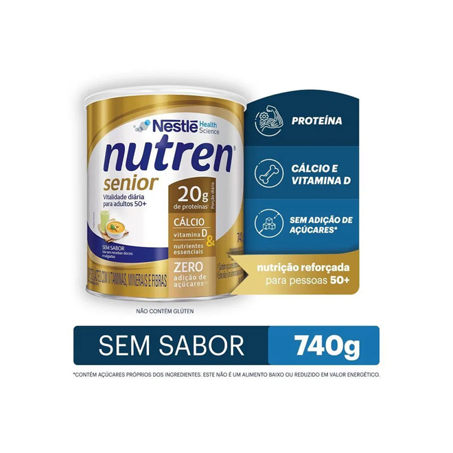 Nutren senior sem sabor 740g - NUTREN SENIOR 740 GRAMAS - NESTLE