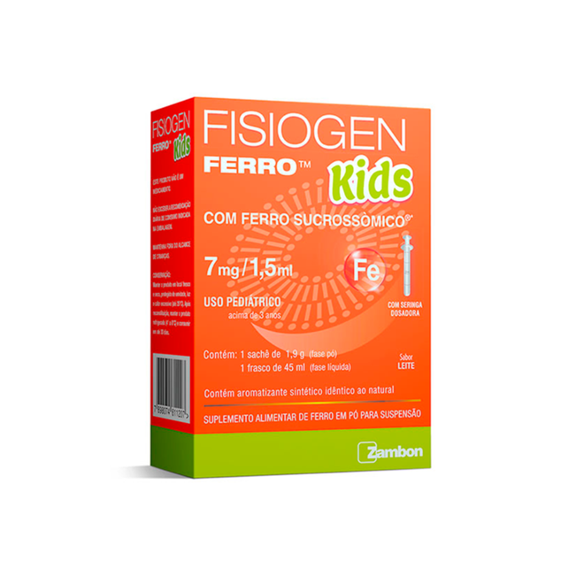 Fisiogen Ferro Kids 45mL - FISIOGEN FERRO KIDS 7MG/1,5ML FRASCO 45ML ...