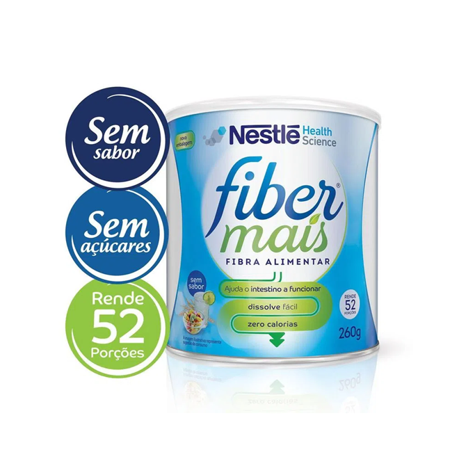 Fiber Mais Sem Sabor Lata 260g - FIBER MAIS LATA 260G - NESTLE