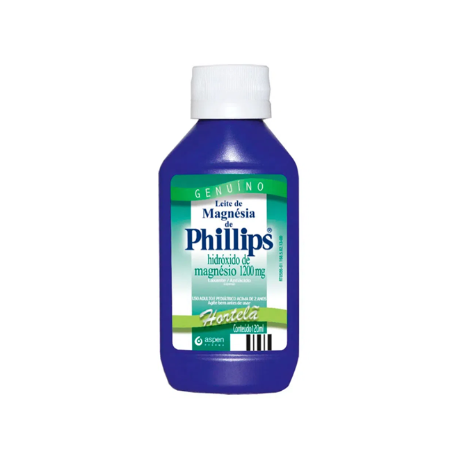Leite de Magnésia Phillips Hortelã 120mL - Leite de Magnésia Phillips ...